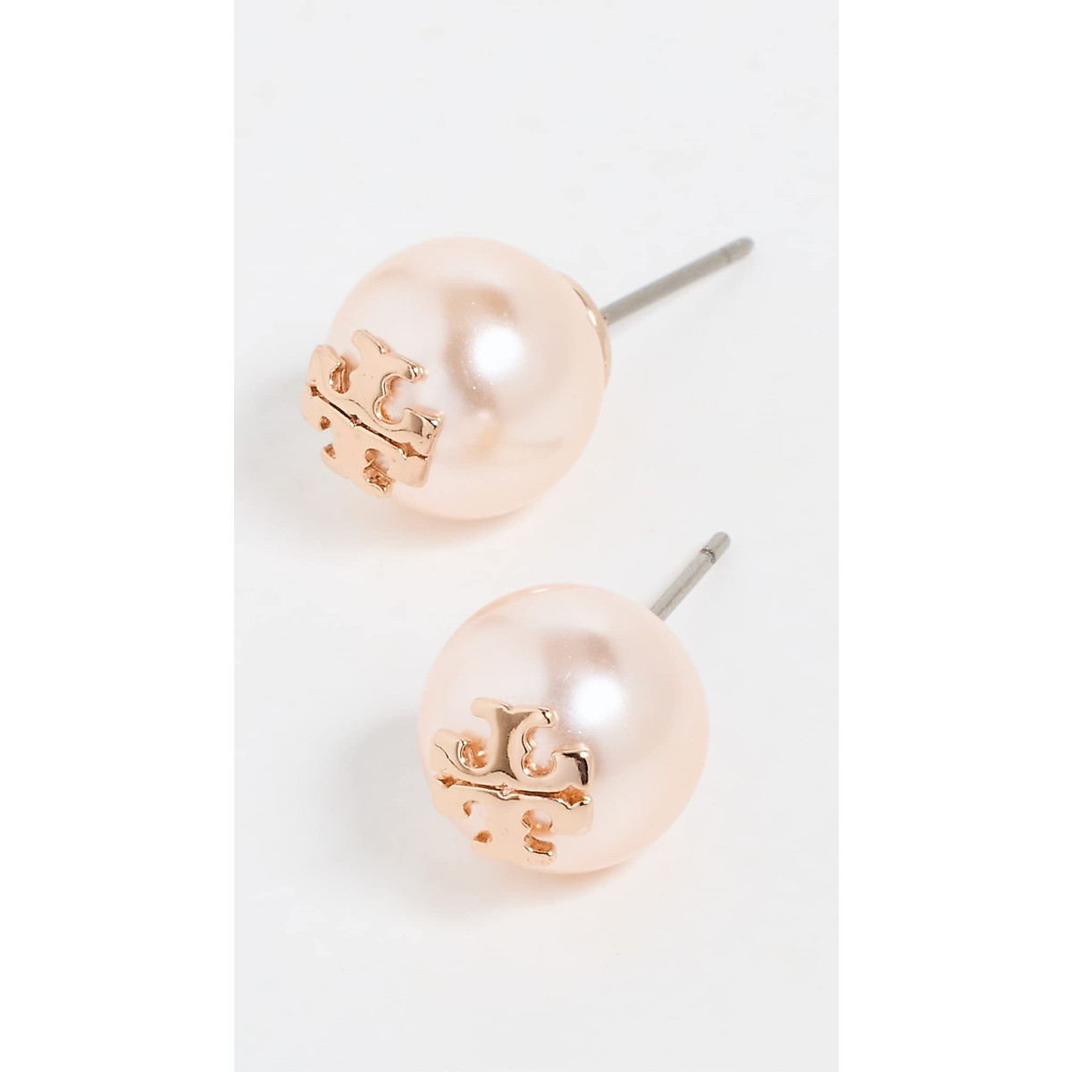 Tory Burch Women's Swarovski Imitation Pearl Stud Earrings, Rose/Rose Gold, One Size