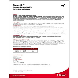 Bimectin Ivermectin 1.87% Paste Wormer Parasites Apple Horse OTC (2 Tubes)
