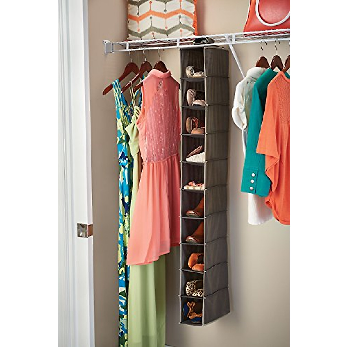 ClosetMaid 31464 10-Shelf Hanging Closet Organizer, Gray