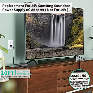 HKY 24V AC Adapter Compatible with Samsung HW-J355 HW-H450 Donga HW-450 HW-M550 HW-H750 HW-K550 HW-K551 HW-J8500 HW-J7500 HW-J7501 HW-K450 HW-H570 HW-K650 HW-J8500R Soundbar Power Supply Cord Charger