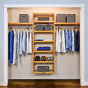 John Louis Home 16in Deep Deluxe Closet Organizer - Honey Maple Finish