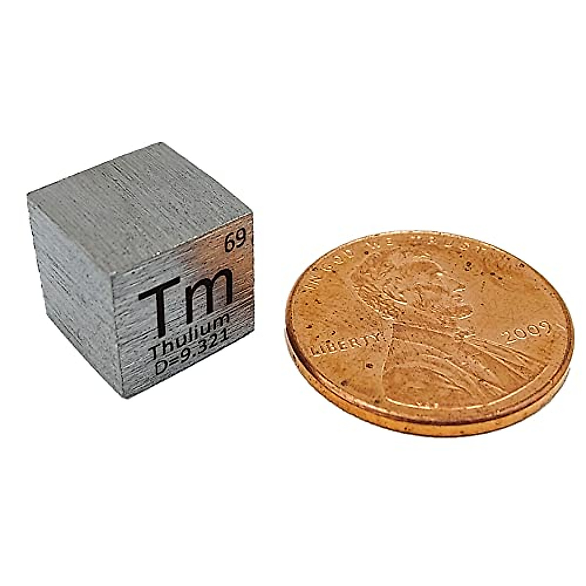 0.39" Element Cube Pure 10mm Density Cube for Element Collection Periodic Table Hunter, and More (0.39", Thulium)