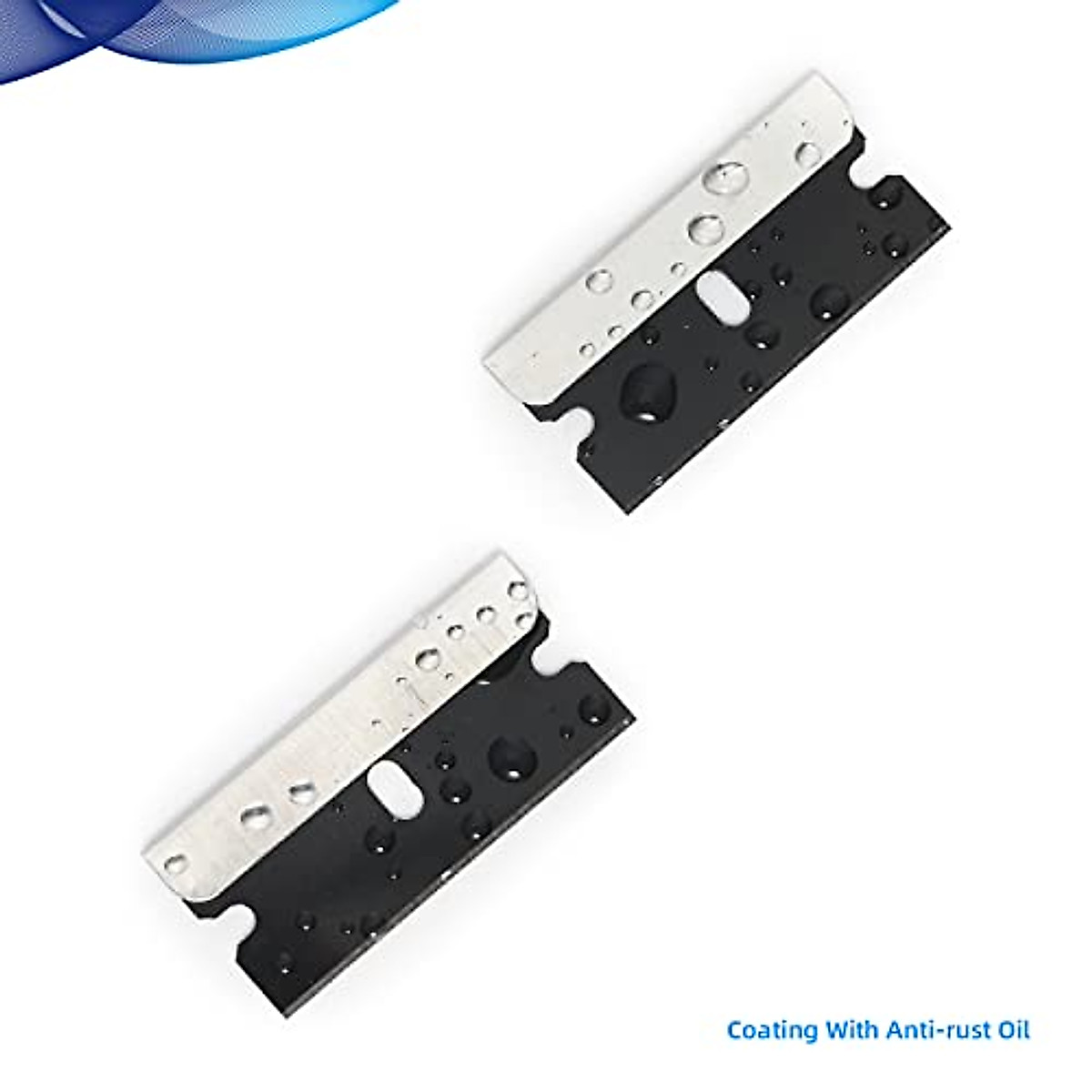 NEWISHTOOL Black Carbon Steel Single Edge Razor Blade, 300 PCS One Edge Razor Blades, Individual Wrapped Blade, Box Cutter Replacement Blades, Industrial Glass Scraper Razor Blade to Clean Stove, Oven