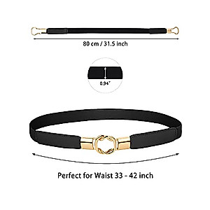 3 Pieces Women Skinny Waist Belt Elastic Thin Belt Waist Cinch Belt for Women Girls Accessories (Medium)