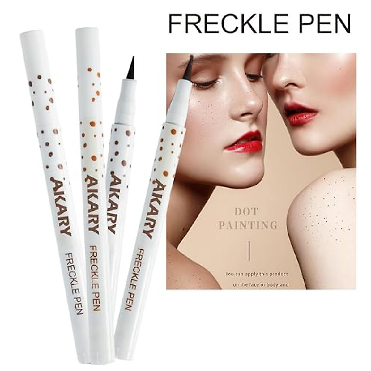 AKARY Freckle Pen Professional Lifelike Face Concealer Point Out Natural Waterproof Longlasting Soft Artificial Fine Makeup Freckle Pen Life Face Decoration (#01 Light Brown)