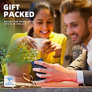 KEMISANT Airtag Wallet Men,Mens Slim Front Pocket Wallet Money Clip Standard or Apple Airtag Use 3.8"×2.8"×0.9"