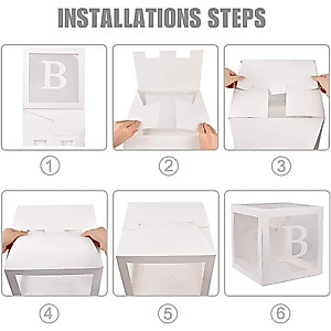 VOVOV Baby Clear Boxes with Letters for Gender Reveal Decorations Transparent Baby Blocks Baby Shower Favor Box Decorations