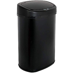 Payhere Kitchen Trash Can for Bathroom Office Home, Powered by Batteries (not Included) (13 Gallon Trash Can (Black))