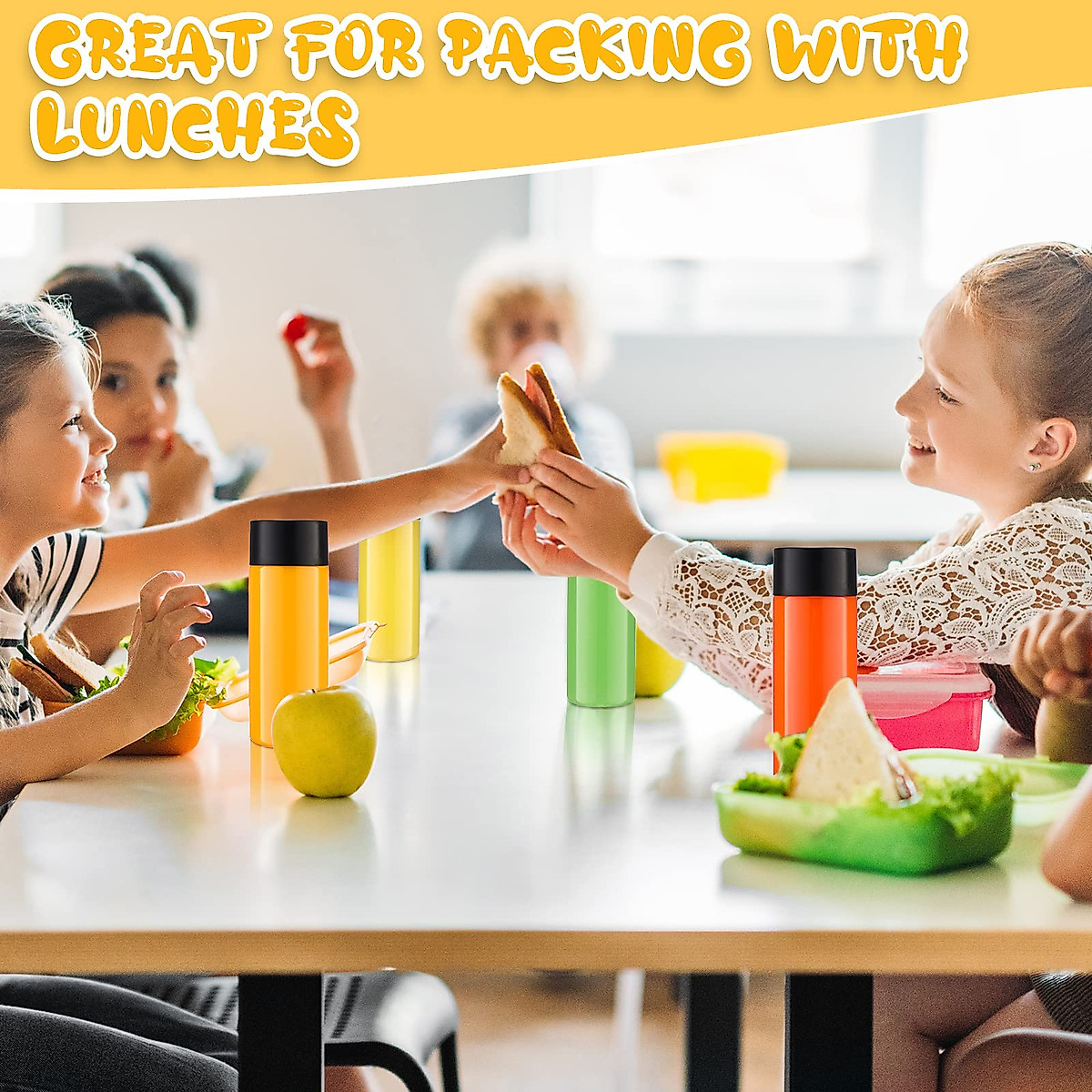 50 Pieces Plastic Juice Bottles with Black Lids Sensory Bottles Round Clear Drink Containers Reusable Plastic Smoothie Tumble Empty Water Tumble 10 OZ for Storing Juice, Milk, Homemade Beverage