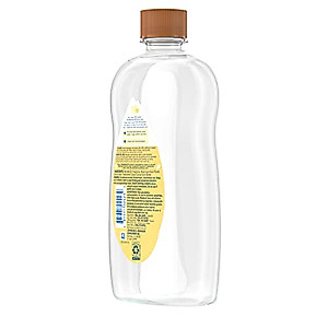 Johnson's Baby Oil, Mineral Oil Enriched with Shea & Cocoa Butter to Prevent Moisture Loss, Hypoallergenic, 20 fl. oz