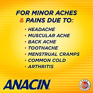 Anacin Fast Pain Relief, Aspirin + Caffeine Pain Reliever, 100 coated tablets