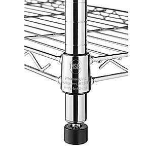 Whitmor Supreme 5 Tier Adjustable Shelving - 500 Pound Weight Capacity Per Shelf - Leveling Feet