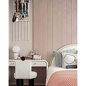 MoHern Headband Bow Holder Organizer for Girls, Baby Hair Bows Hanger with 30 Hooks, Hair Clip Accessories Storage Macrame Rack Boho Wall Hanging Decor for Nursery Room