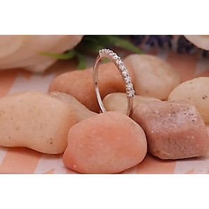 Dazzlingrock Collection 0.18 Carat (ctw) 14K Round White Diamond Stackable Anniversary Wedding Band, White Gold, Size 6