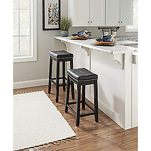 Linon Claridge Counter Stool, Black, 26" x 18" x 12.75"