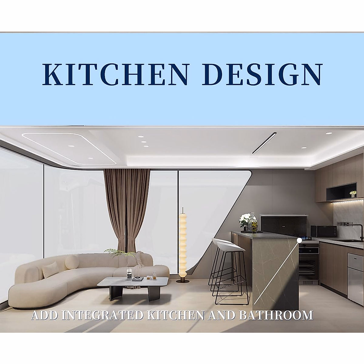 Futuristic Mobile Capsule Home - 1 Bedroom, Full Bathroom, Kitchen & Living Area - Sleek Portable Cabin