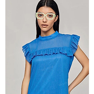 NULOOQ Blue Light Glasses for Women – Fashion Thick Frame Square Oversized Computer Eyeglasses (Light Green/Green)