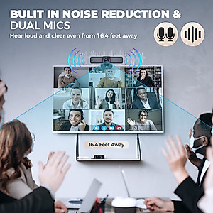 VITADE 4K Webcam with AI-Powered Framing,Remote Control Web Camera/10X Digital Zoom 4k 30fps Web cam with USB 3.0 HDR/Dual Noise Cancelling Microphones for PC Mac, Streaming, Video Call, Zoom, Skype