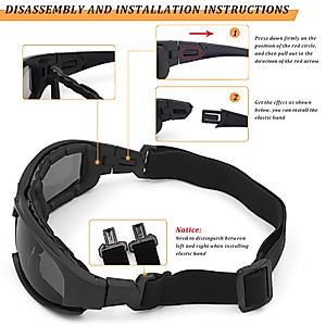 ALWAYSUV Safety Goggles Sunglasses Shooting Glasses UV-Protective Anti-Scratch Tinted Lenses Motorcycle Glasses Solid Military Eye Protection Glasses High Impact Resistant Sunglasses