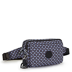 Kipling Womens Abanu Multi Bag, Lightweight, Adjustable Nylon Waist Pack With Multi-compartment Zip Pockets Crossbody Bag, Blackish Tile, 7.5 L X 5 H X 3.25 D US