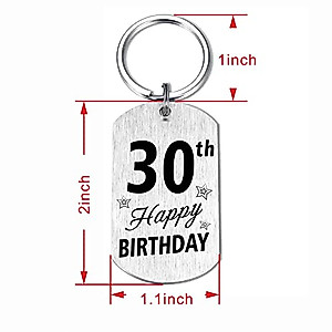 Resdink 30th Birthday Keychain Gifts for Him Her, 30 Year Old Birthday Gifts for Men Women, Happy 30th Birthday Gifts, Mens 30th Birthday Gifts Ideas