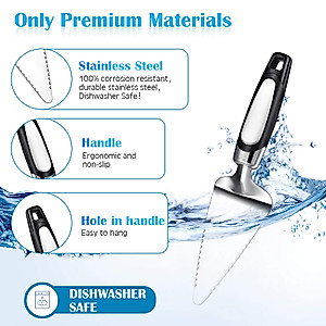 Stainless Pie Servers Cake Pizza Cutters Tart Dessert Slicer Set Cake Silvery Serving Slicer Spatulas for Cakes, Loaves, Egg Butter and More (2)