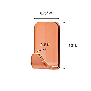 Command 17032C-4ES Metallic Small 5 Strips, Copper Color, Decorate Damage-Free, 4 Hooks, 4 Count