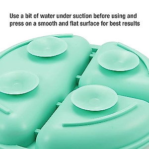 PandaEar Silicone Suction Plate for Baby| Divided Unbreakable Toddler Plate Baby Food Plate with Spoon and Fork, Non-Slip, Non-Toxic, BPA Free, Dishwasher and Microwave Safe (Green)