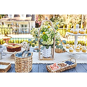 Mud Pie Water Hyacinth Ice Bucket Set, Bucket 8.5" x 7.5" Dia | Scoop 8.75"