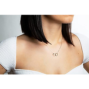 Suavell Best Friend Necklaces. Interlocking Circles, Sterling Silver Silver Chain Necklace. Open Circle Necklace for Women. Friend Gifts for Women, Birthday Gifts for Women, Soul Sisters, Gift Ideas