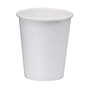 TashiBox 8 oz Coffee Disposable Hot Paper Cups, 150 Count (Pack of 1), White