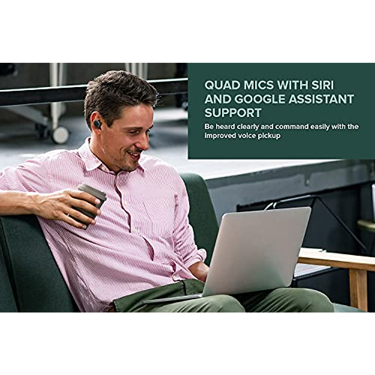 Creative Outlier Air V3 True Wireless Sweatproof in-Ear Headphones with Ambient Mode, Active Noise Reduction, Wireless Charging, Bluetooth 5.2, AAC, Quad Mics, 40hrs Battery / 10hrs per Charge