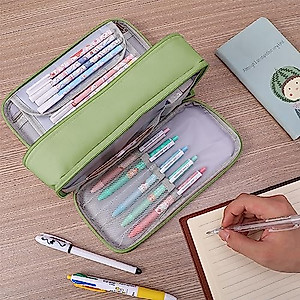 SCIONE Pencil Case for Girls Boys, Large Pencil Pouch School Supplies for Kids with Dry-erase Board, Big Capacity Zipper Cute Pen Box, Back to School Gifts for Student Teens