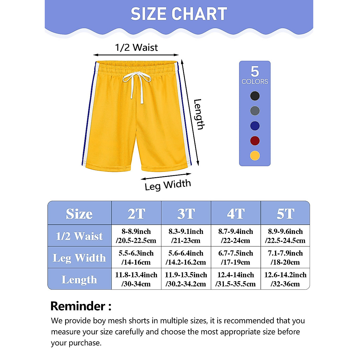 Resinta 5 Pack Toddler Boys Athletic Basketball Shorts Quick Dry Mesh Shorts Active Gym Shorts Soccer Running Sports Shorts