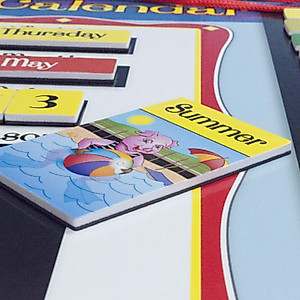 ZazzyKid Magnetic Calendar & Weather Chart for Kids - Preschool Daily Calendar Learning for Days of the Week, Months, Weather & Season Blue