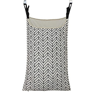 HDHYK Adjustable Space Saving Door Hanging Laundry Hamper Bag Dorm Laundry Bag,Wide Open Top Over The Door Laundry Hamper with Free Hanging Hooks