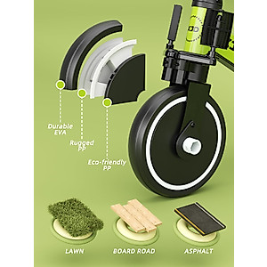 ﻿XJD 5 in 1 Toddler Bike, Tricycle for Toddlers 1-3 with Adjustable Seat Height, Removable Pedals, Ideal Balance Bike Birthday Gifts and Toys for Boys and Girls (Green)