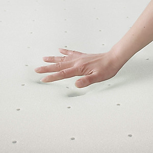 Best Price Mattress 2 Inch Ventilated Memory Foam Mattress Topper, CertiPUR-US Certified, Short Queen,White