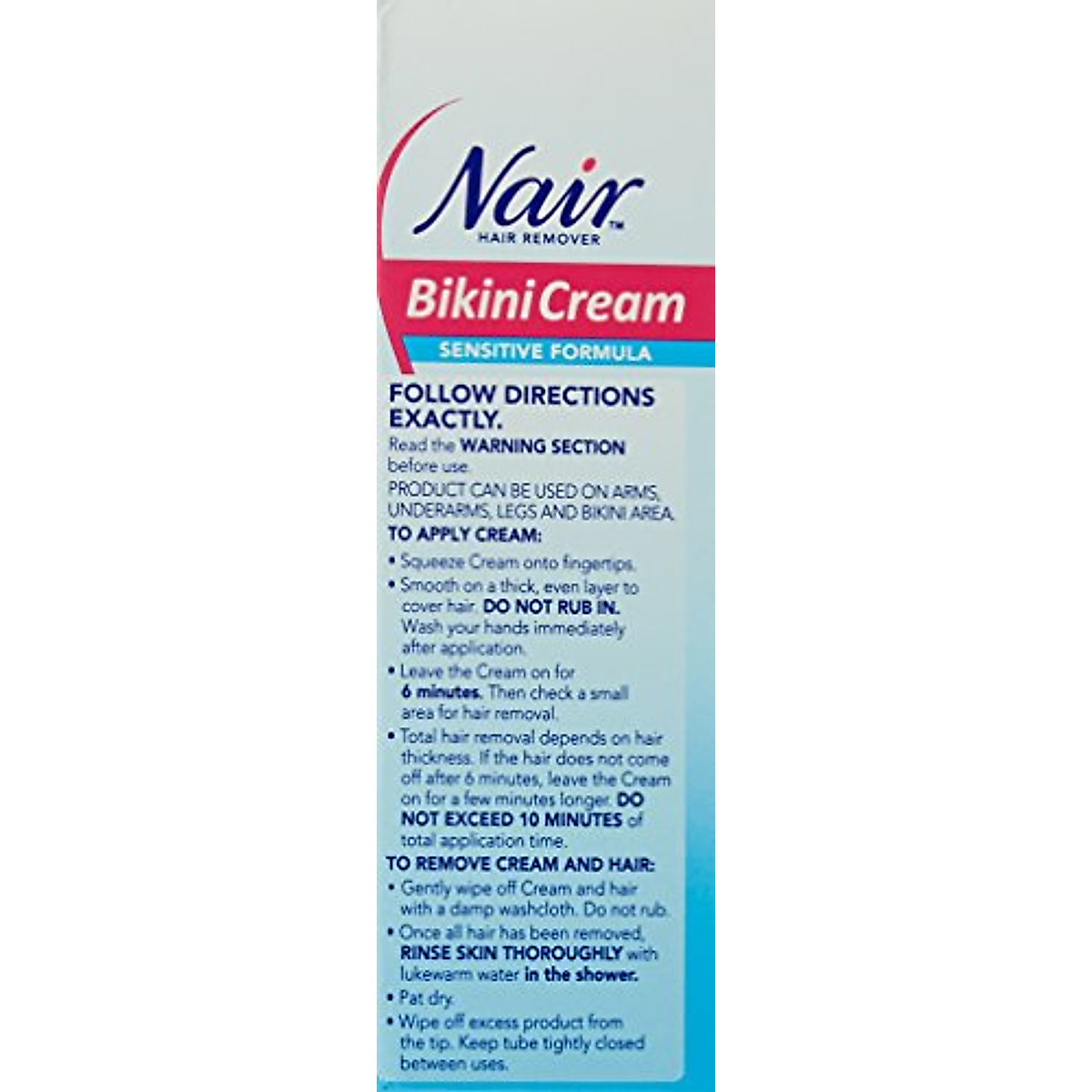 Nair Hair Remover Bikini Cream Sensitive 1.7 Ounce (50ml) (2 Pack)