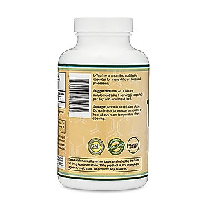 Taurine Supplement 1000mg Per Serving, 180 Capsules - Amino Acid Studied to Support a Longer, Healthier Life (Taurina) Vegan Safe, Gluten Free, Non-GMO by Double Wood