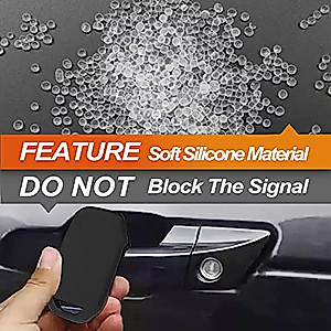 Silicone Key Fob Cover Fit for Lexus NX300h RX350 RX450h NX300 ES300h ES350 GS F IS300 GS350 GS300h GS450h Smart 4 Buttons Key Fob | Car Accessories | Remote Key Protection Case - Black & Black