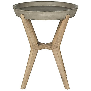 Safavieh Outdoor Collection Celeste Modern Concrete Round 21.2-inch End Table