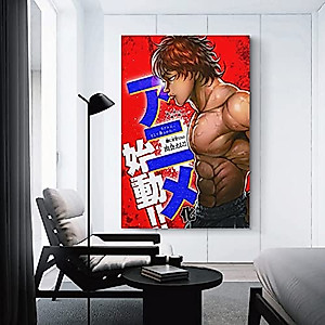 BLUDUG Japanese Anime Baki The Grappler Poster Hanma Baki Poster (7) Canvas Painting Wall Art Poster for Bedroom Living Room Decor08x12inch(20x30cm)