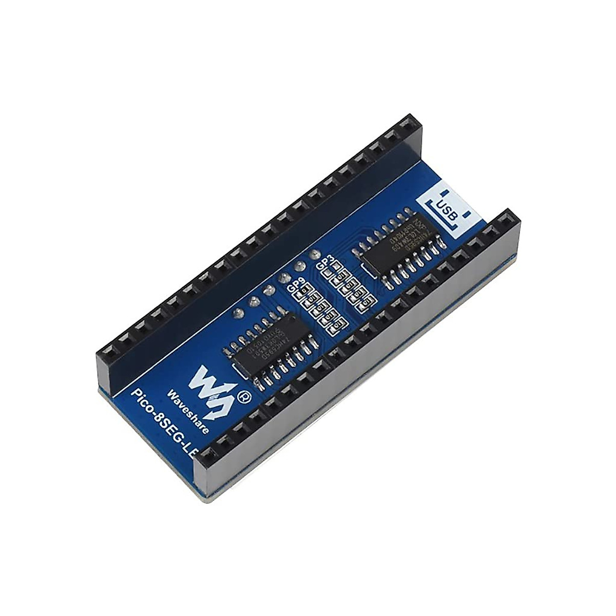 Coolwell 4-digit 8-segment Display Module for Raspberry Pi Pico Series, Quad Alphanumeric Display Based on 74HC595 Driver SPI-compatible Direct Connect