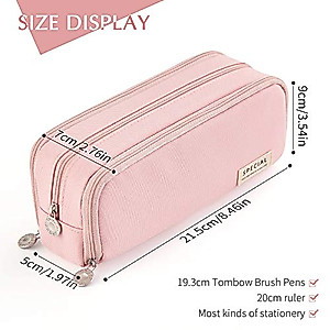 CICIMELON 2pc Large Pencil Case Multi Compartments Pen Pouch Bag Aesthetic School Supplies for Boys Girls Men Women Adults