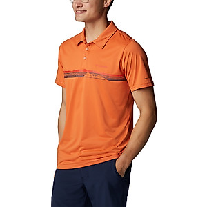 Columbia Men's Hike Novelty Polo, Desert Orange, Medium