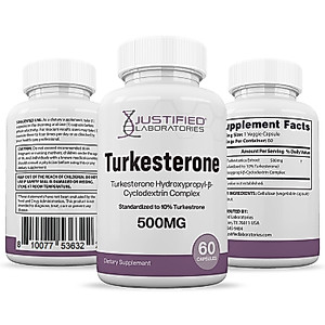 Justified Laboratories (5 Pack Turkesterone 500mg 10% Standardized Naturally Increase Stamina Endurance Strength 300 Capsules