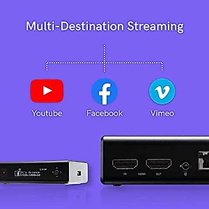 Teradek Vidiu X Ultra-Slim HD Live Streaming Encoder, Stream Live 1080p Video on Facebook, YouTube and More with Network Bonding and H.264 Compression, HDMI, RTMP(S), USB-C Power Input