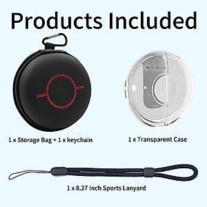 Teyomi 2 in 1 Carrying Case for Pokémon GO Plus + 2023 with Carabiner, Clear Hard Case for Pokemon Go Plus Plus with Clip, Protective Shockproof Hardshell Portable Organizer with Hand Strap(Black)