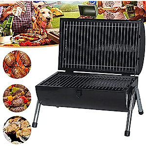 Spexlb Charcoal Grill - Portable Mini BBQ Foldable for Outdoor Cooking, Camping and Picnic, Black